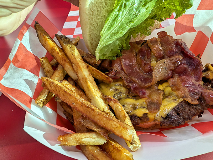 Bacon and beef&mdash;nature's perfect marriage. If this burger were a celebrity couple, they'd be that pair who's been happily married for 50 years.