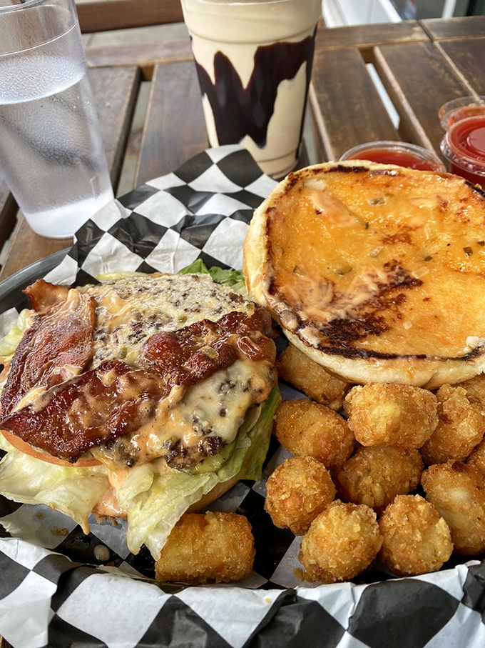 When your burger comes with a side of golden-brown tater tots, you know you've made excellent life choices. Diet starts tomorrow, obviously.