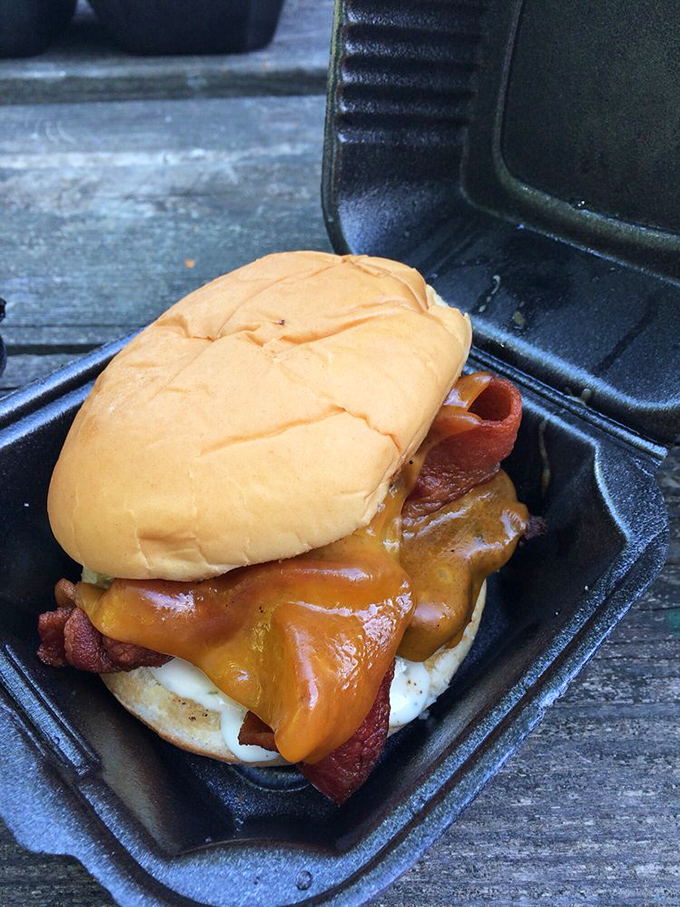 Bacon and egg transform an ordinary burger into breakfast's rebellious cousin&mdash;like James Dean with special sauce and a side of cholesterol concerns.