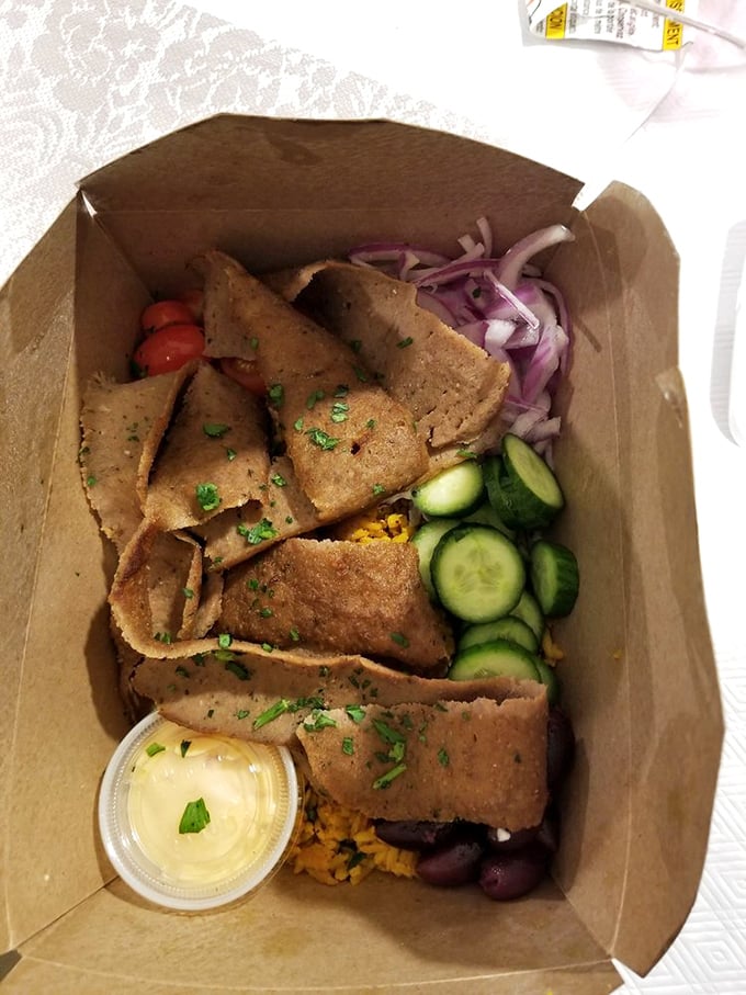 This deconstructed gyro bowl proves that sometimes breaking tradition leads to delicious innovation&mdash;crispy pita triangles ready to scoop up every last morsel.