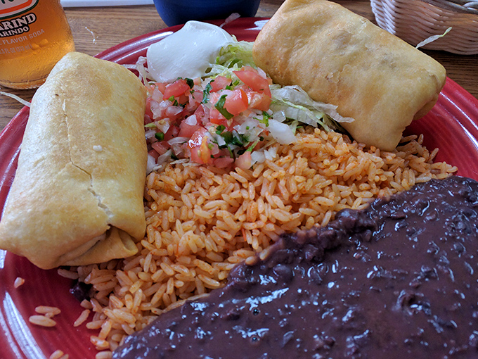 Three's a charm with these chimichangas that look like they've been sent directly from the Mexican food gods, complete with that perfect golden hue.