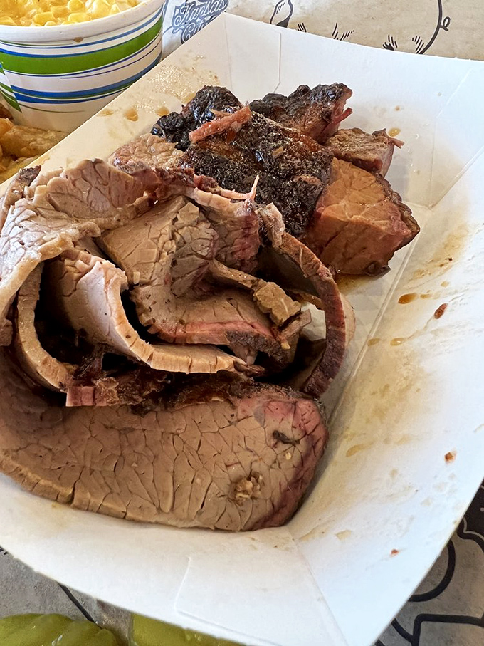 A barbecue plate that makes you want to cancel your afternoon plans and surrender to the meat sweats.