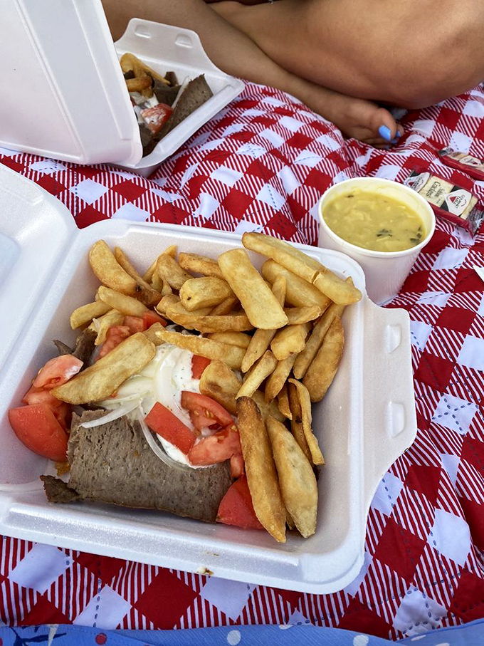 Takeout never looked so tempting! This gyro's ready for its picnic debut, with tzatziki so creamy you might be tempted to use it as face cream. (Don't.)