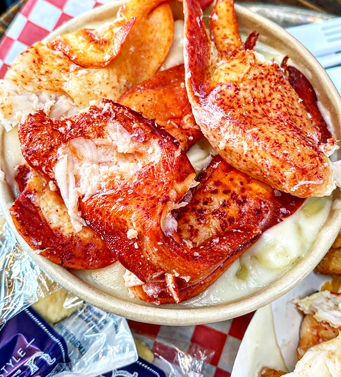 These lobster chunks look like they've been working out at the gym&mdash;beefy, succulent, and ready to flex their flavor muscles all over your taste buds.