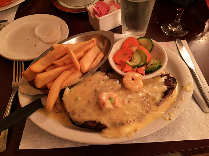 Steak and prawns sharing a plate like old friends at a reunion&mdash;one from land, one from sea, both destined for greatness.