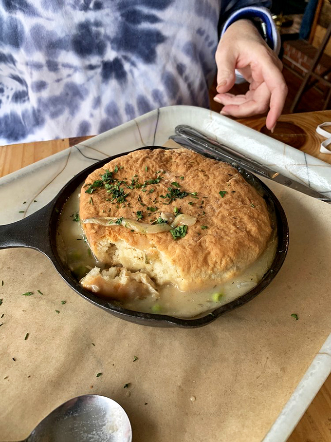 Behold the chicken pot pie&mdash;a golden-domed cathedral of comfort that bubbles with promises only grandmothers usually keep.