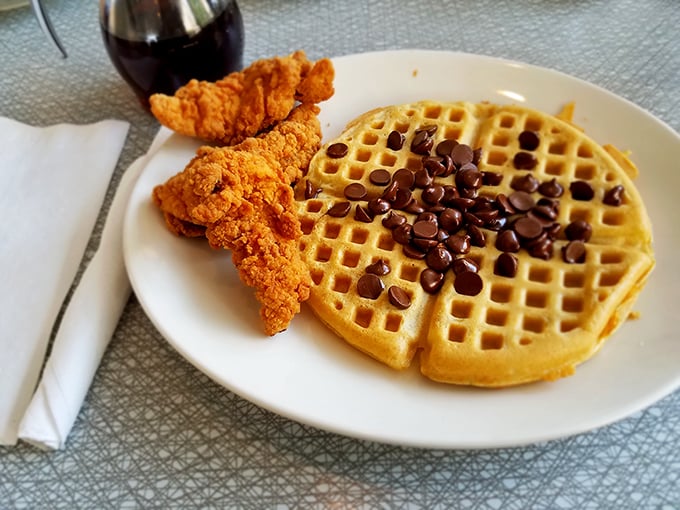 Chocolate chip waffle meets fried chicken&mdash;a combination so brilliant it makes you wonder what other food marriages you've been missing.