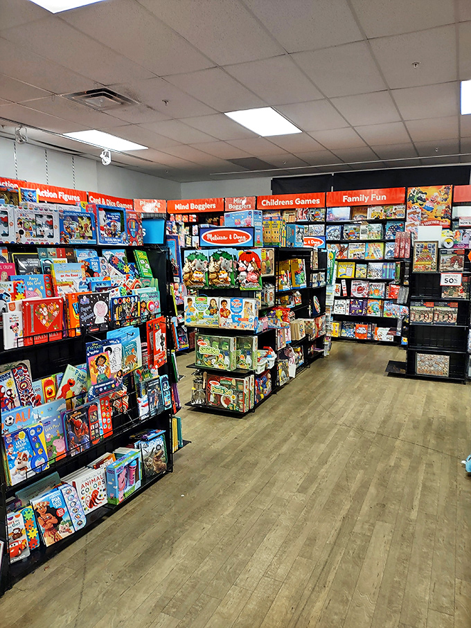 A wonderland of childhood imagination where parents' wallets go to surrender. Even adults can't help but linger in these colorful aisles of nostalgia.
