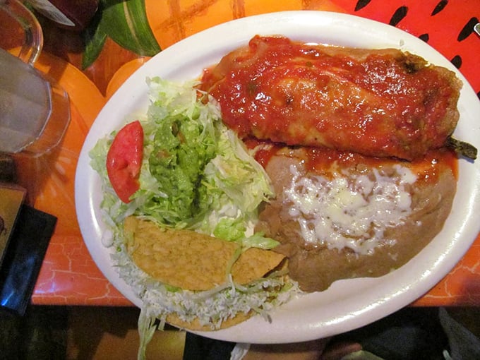 The Chile Relleno's perfect balance of spice and cheese proves that sometimes the most beautiful relationships are the ones stuffed inside roasted peppers.