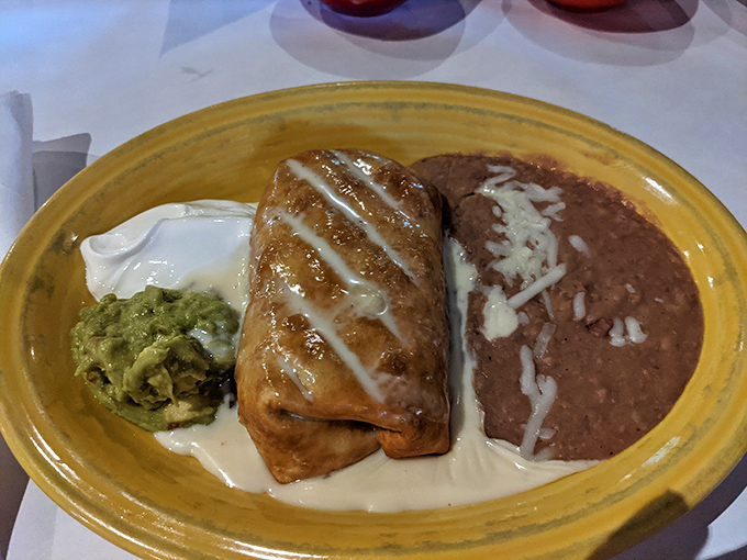 Some say happiness can't be photographed. Those people haven't seen this chimichanga with its perfectly golden shell and generous sides.