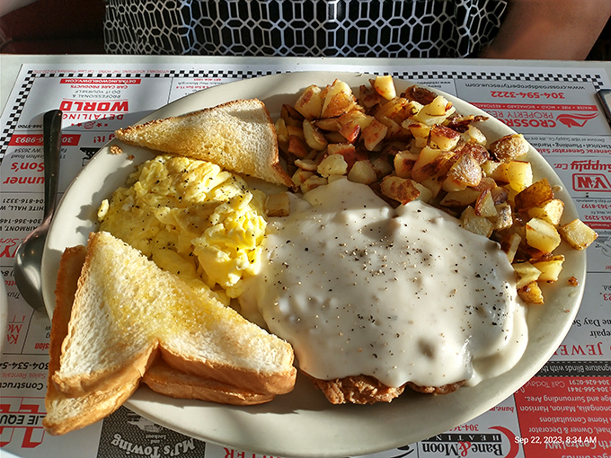 This breakfast plate doesn't just feed your body&mdash;the gravy-smothered country fried steak with crispy potatoes feeds your soul too.