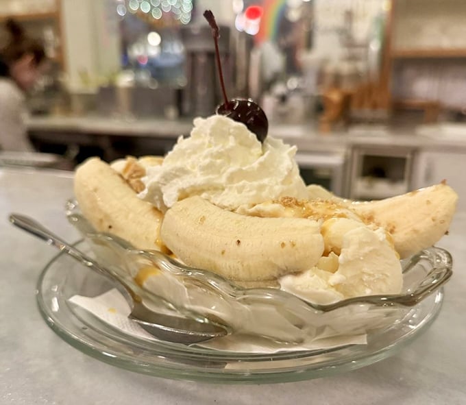 Bananas living their best afterlife. This banana brûlée creation proves that fruit can indeed be dessert when properly introduced to caramel and ice cream.