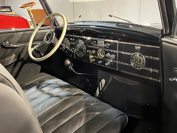 Dashboard design before the digital age—when gauges were art, steering wheels were massive, and every knob felt like opening a bank vault.