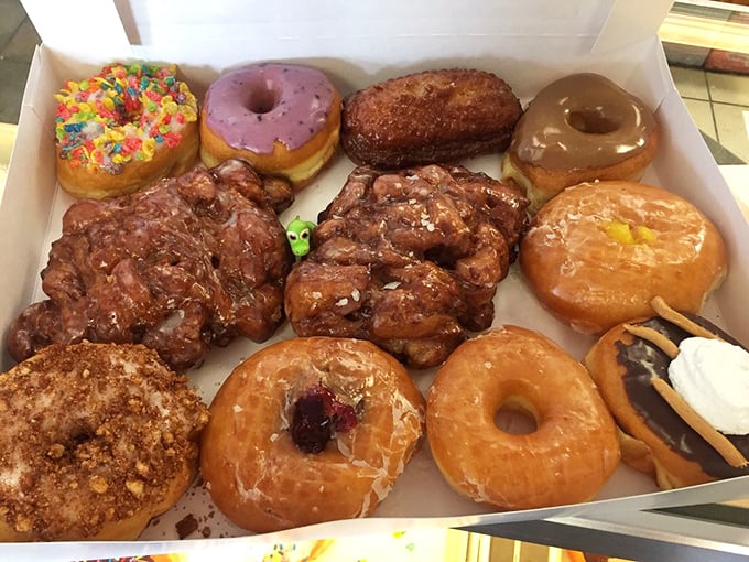 The ultimate box of joy. Those apple fritters are the headliners, but every supporting actor in this sugary ensemble deserves a standing ovation.