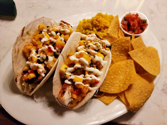These fish tacos aren't just a meal—they're a vacation on a plate, with mango salsa bringing sunshine to even the cloudiest Annapolis day.