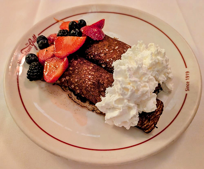 Chocolate flannel cakes with fresh berries and whipped cream&mdash;breakfast that makes you question why we ever invented cereal.