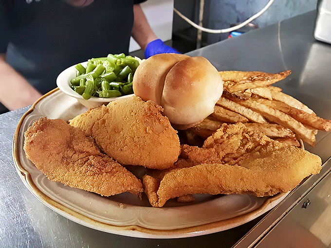 Golden-fried perfection meets pillowy white bread. This fish sandwich doesn't need fancy garnishes to make its delicious point.