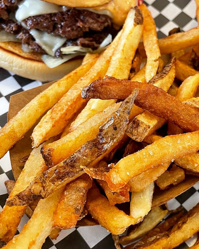 Home-cut fries that deliver the perfect crisp-to-fluffy ratio—these golden beauties make french fries seem positively French again.