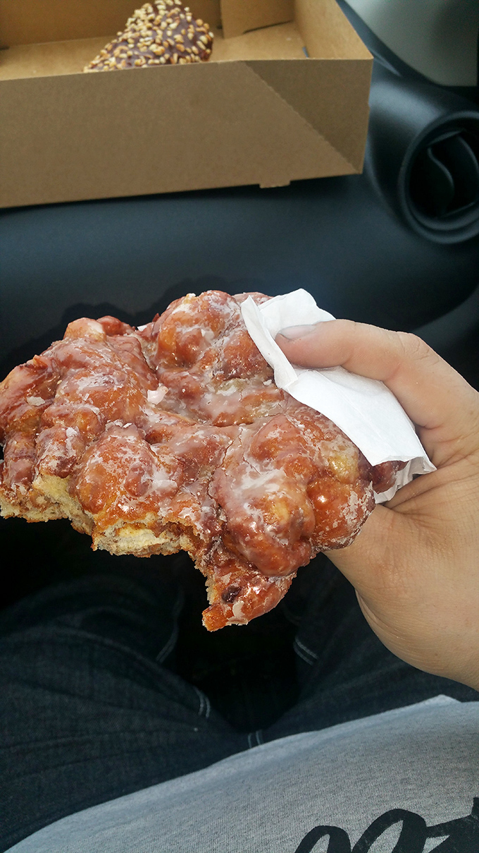 This isn't just a fritter&mdash;it's edible architecture with neighborhoods of apple chunks and suburbs of cinnamon crackle. Worth every calorie.
