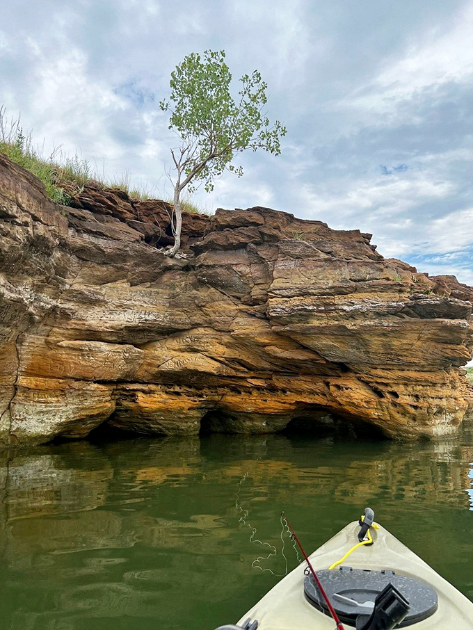 Limestone cliffs meet emerald waters in a geological masterpiece. Kayaking here feels like discovering a secret chapter of Kansas that someone forgot to mention.