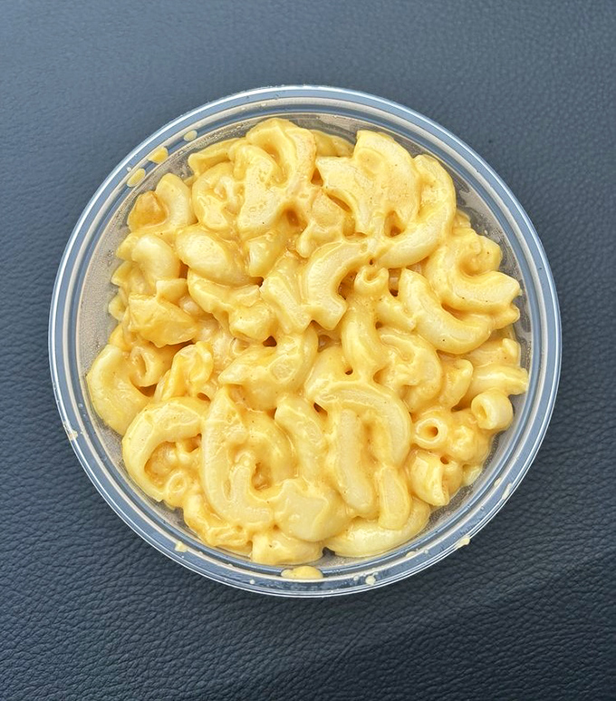 Mac and cheese that achieves that golden ratio of creamy-to-cheesy—the kind that makes you temporarily forget about the barbecue it's supposed to accompany.