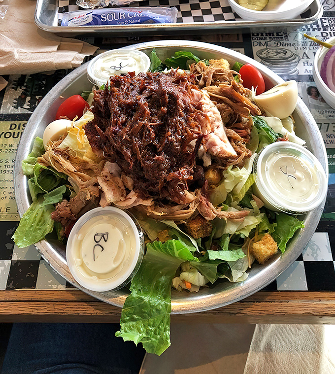 Barbecue Caesar salad: where "eating healthy" and "indulging completely" somehow coexist in perfect harmony. Your diet plan's favorite loophole.