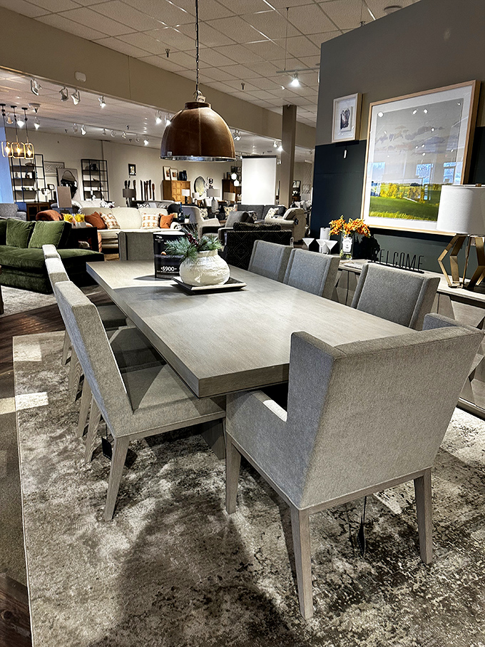 Not your grandmother's dining set&mdash;unless your grandmother was secretly a minimalist design icon with impeccable taste in pendant lighting.