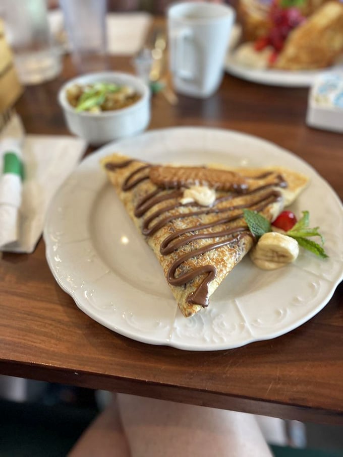 Nutella crepes that make you question whether breakfast or dessert is being served. Spoiler alert: it doesn't matter when it's this good.