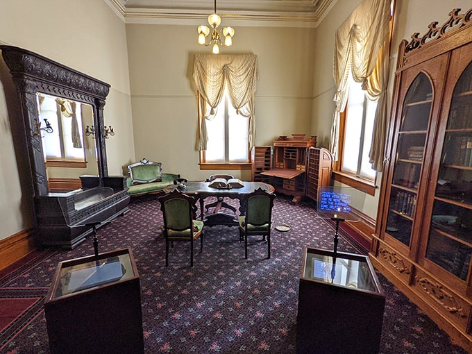 Step back in time in this meticulously preserved period room, where Louisiana's political decisions were once made on that very desk.