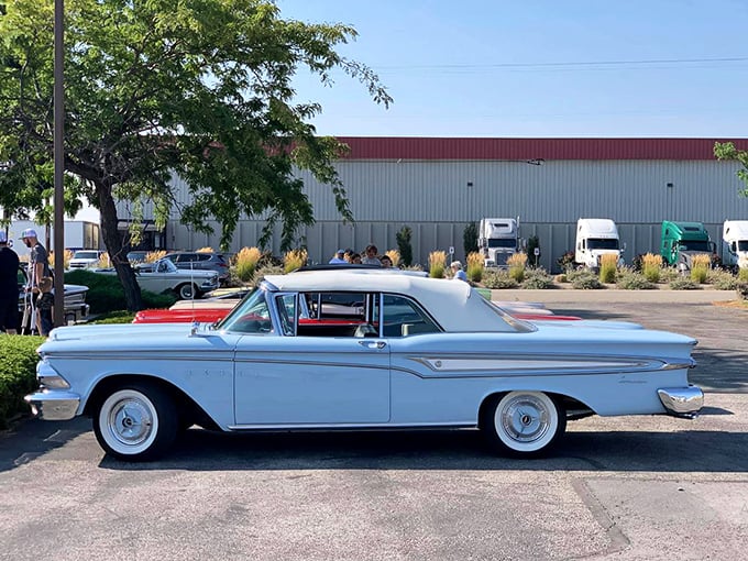 Powder blue perfection! This immaculate '57 Edsel represents an era when cars weren't designed on computers but sculpted by artists with an eye for drama.