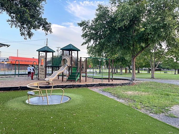 Local parks offer free entertainment and priceless community connections – where else can playground equipment double as a retirement social club?