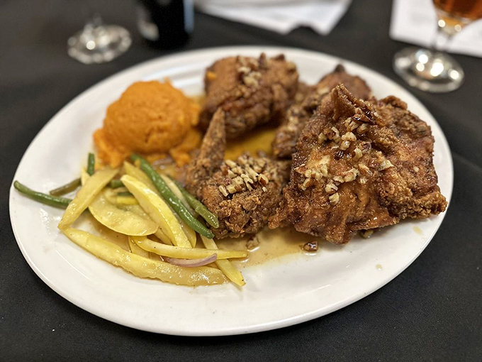 Honey pecan fried chicken that manages to be both indulgently crispy and surprisingly light&mdash;the South's answer to every comfort food craving.