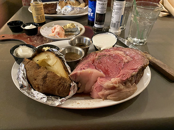 The kind of prime rib that makes vegetarians question their life choices. Perfectly pink, impossibly tender, and worth every mile of the drive.
