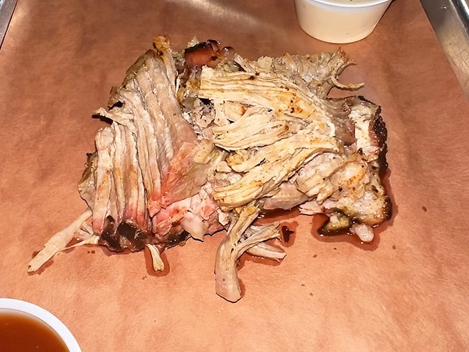 Pulled pork that doesn't need introduction, explanation, or even sauce. Just a moment of respectful silence before you devour it.