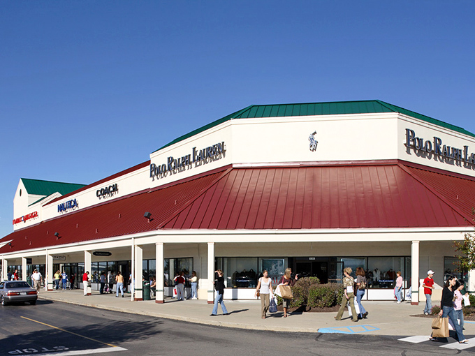 The Ralph Lauren storefront beckons with promises of preppy paradise. That little polo player means big discounts on classic American style.
