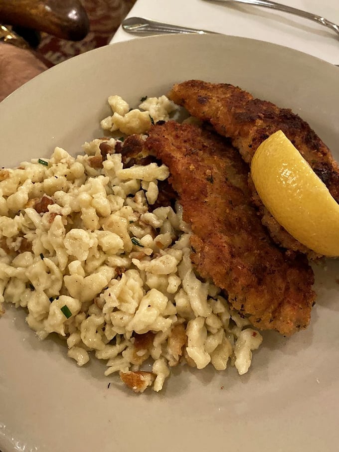 Schnitzel and sp&auml;tzle: the Batman and Robin of German cuisine, except this dynamic duo actually delivers on all its crispy, buttery promises.