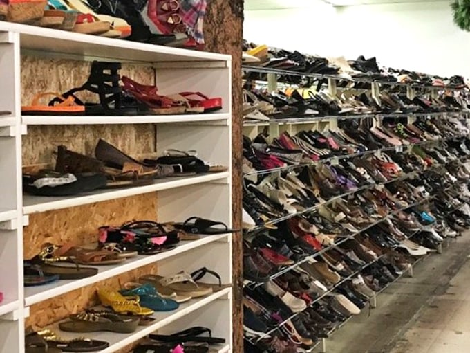 Footwear fantasies come true with racks upon racks of gently-worn options. I counted four styles I owned in the 90s&mdash;fashion truly is cyclical!