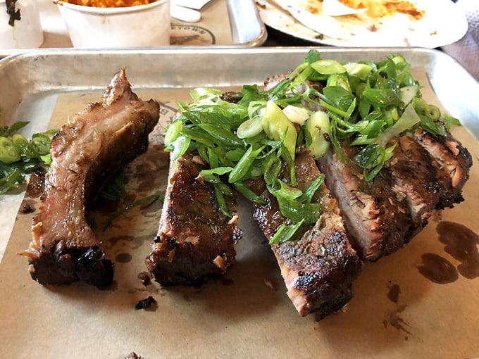 These ribs have that perfect "tug" barbecue aficionados dream about&mdash;not falling apart, not too tough, just right. Goldilocks would approve.