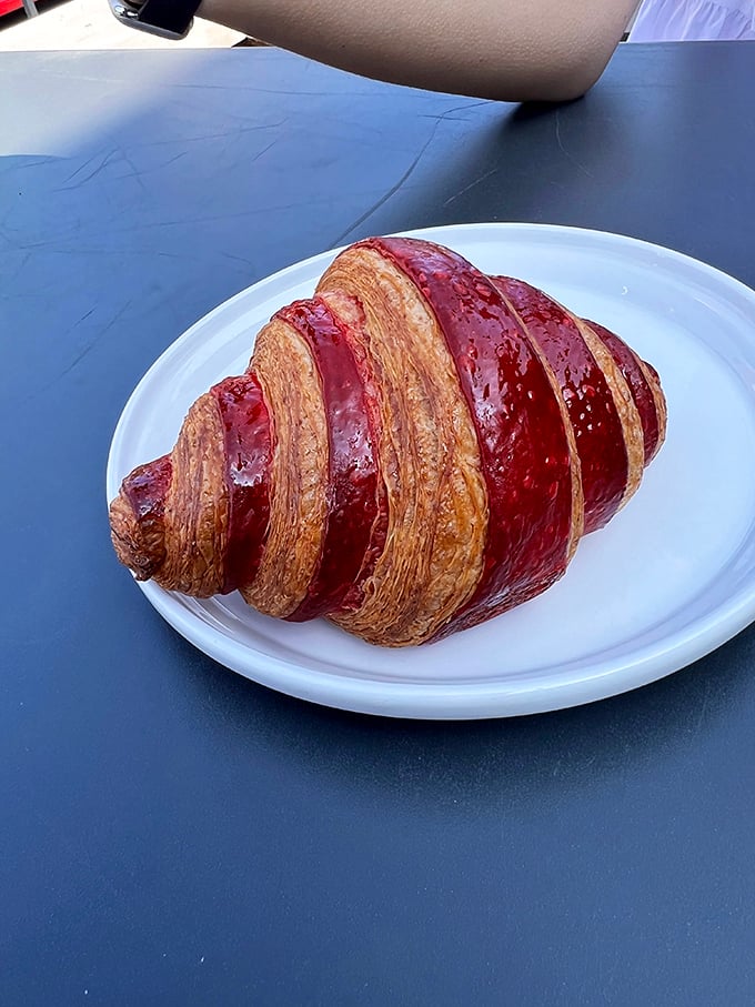 The strawberry guava croissant's glossy red glaze makes it the ruby slipper of pastries&mdash;magical, transportive, and worth following a yellow brick road for.