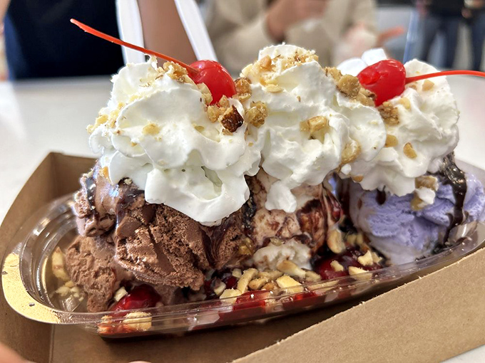 Three scoops of chocolate decadence topped with enough whipped cream to make your cardiologist wince&mdash;but some pleasures are worth the risk.