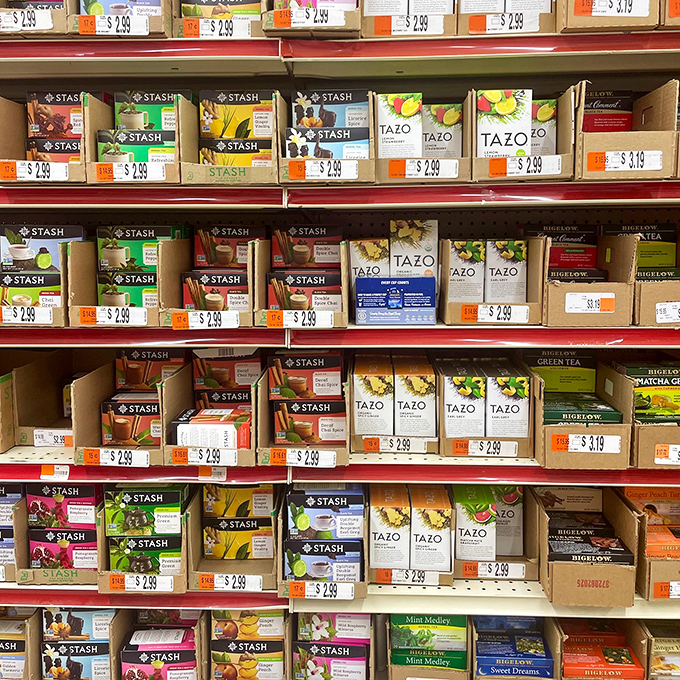 Tea heaven for the discerning sipper &ndash; Stash and Tazo boxes lined up like soldiers ready to transform your ordinary mug into an extraordinary experience.