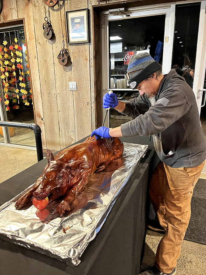 The whole roasted pig&mdash;barbecue's ultimate showstopper&mdash;being prepared with surgical precision and the kind of attention usually reserved for Renaissance masterpieces.