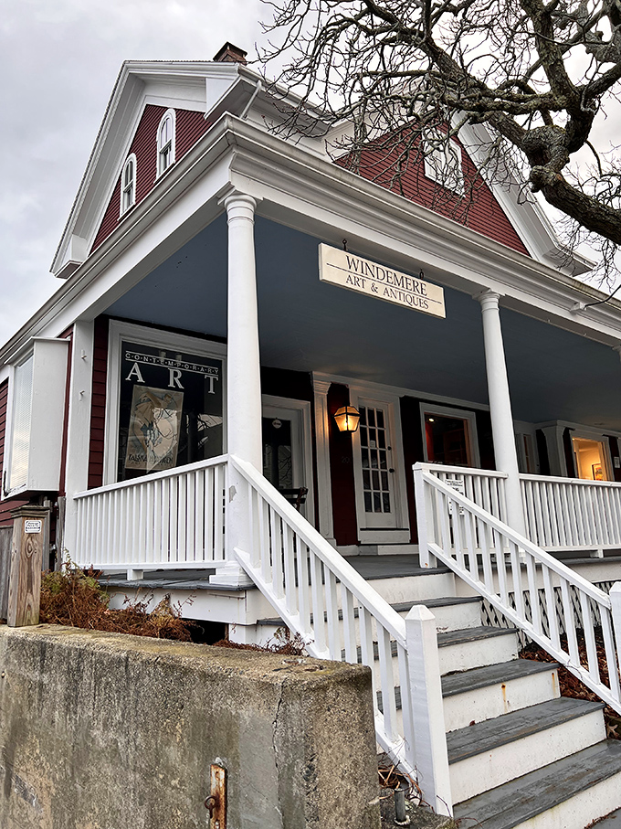 Windemere Art & Antiques occupies a stately colonial with perfect white porch railings &ndash; the kind of place where history gets a second chance.