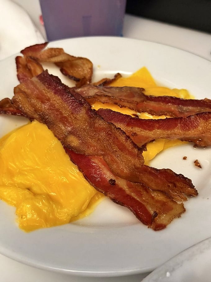 Bacon and eggs&mdash;the original Broadway power couple&mdash;sharing the plate like they've been performing this delicious duet since breakfast theater began.
