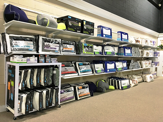 Pillow paradise! The bedding section offers more comfort options than there are streaming services, each promising the sleep of your dreams.