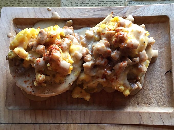 Not your grandmother's biscuits and gravy&mdash;unless Grandma was secretly a ship's cook with a talent for hearty breakfast innovations.