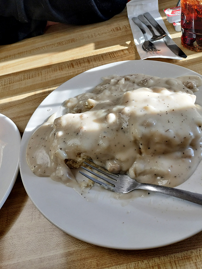 Not all heroes wear capes &ndash; some come smothered in creamy sausage gravy. This biscuit didn't stand a chance, and neither will your diet.