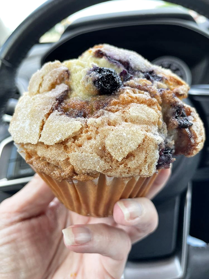 This blueberry muffin has that perfect crackly top&mdash;like the culinary equivalent of breaking into a cr&egrave;me br&ucirc;l&eacute;e, but portable.