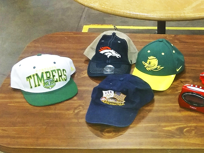 Sports memorabilia heaven for the Pacific Northwest fan. That Timbers cap might have witnessed championship moments before landing here for its second chance.