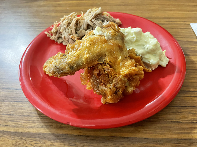 Crispy on the outside, juicy on the inside&mdash;this fried chicken has clearly earned its PhD in Southern Comfort Food Studies.